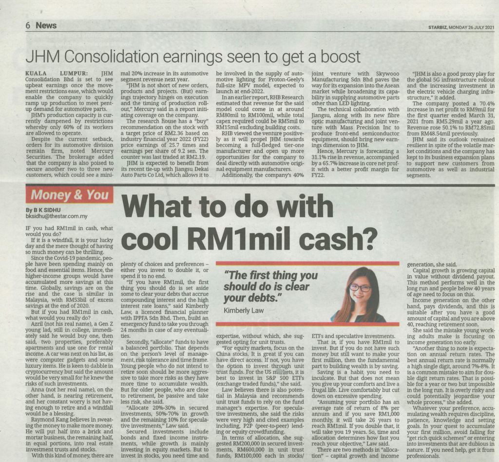 The Star: What To Do With Cool RM1mil Cash?